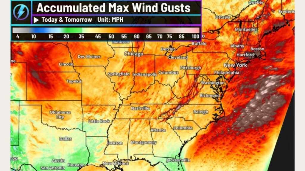 Northeast and Mid-Atlantic States Brace for Damaging Wind Gusts as ...