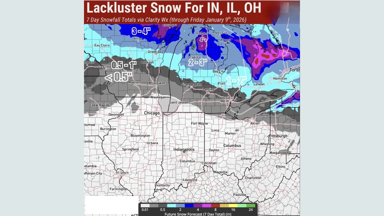 Indiana, Illinois, and Ohio Face Lackluster Snow Outlook as Dry Air and ...