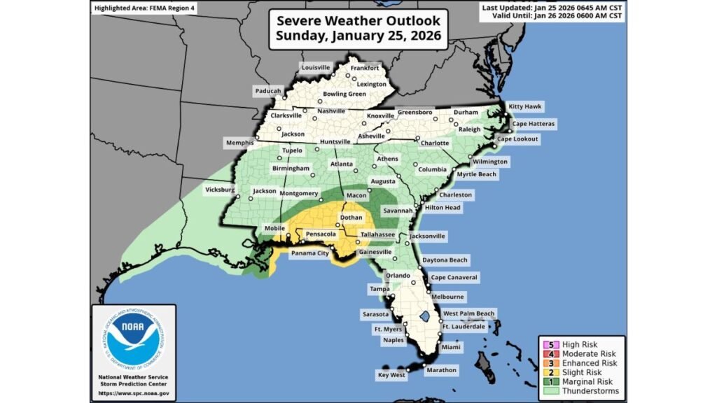 Mississippi, Alabama, Georgia, and Florida Face Damaging Winds and ...