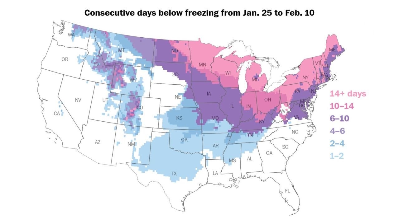 Northern United States Faces Prolonged Deep Freeze as Some Regions See ...