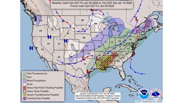 Two Storm Systems Target Gulf Coast, Mississippi Valley, Tennessee ...
