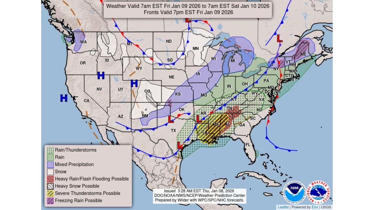 Two Storm Systems Target Gulf Coast, Mississippi Valley, Tennessee ...