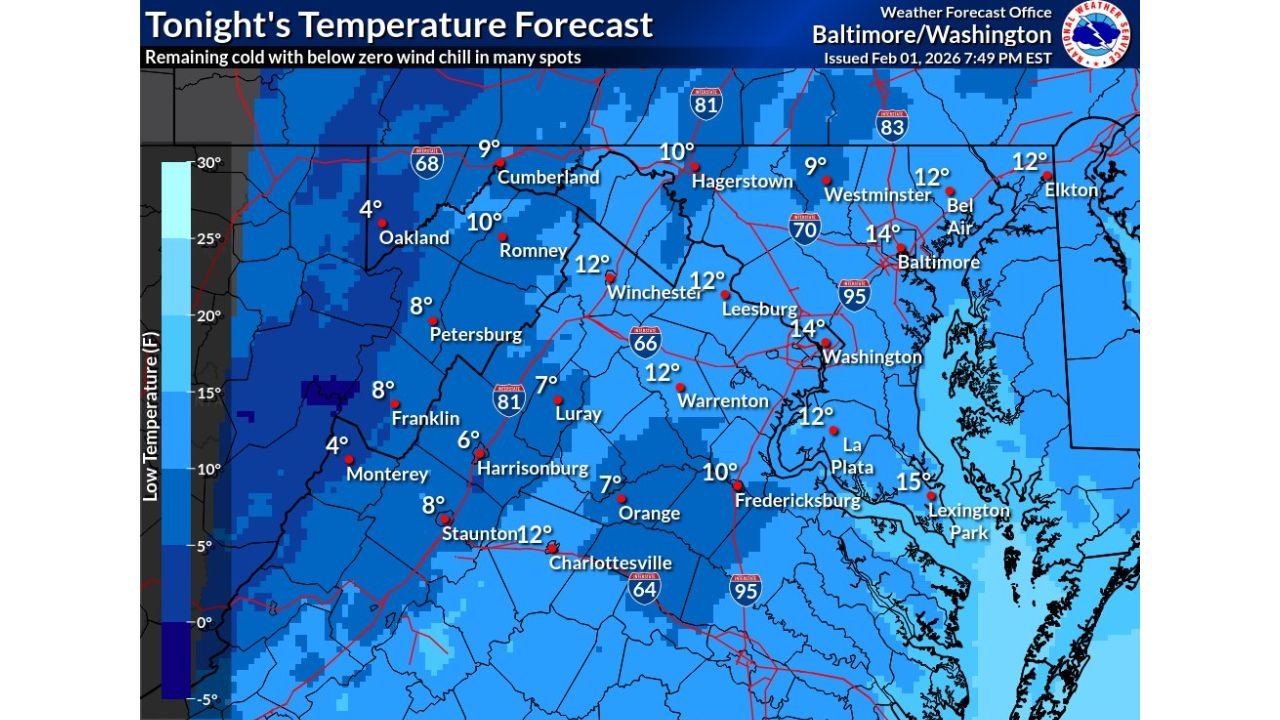 Prolonged Arctic Cold Locks Maryland, Virginia, and West Virginia Into ...