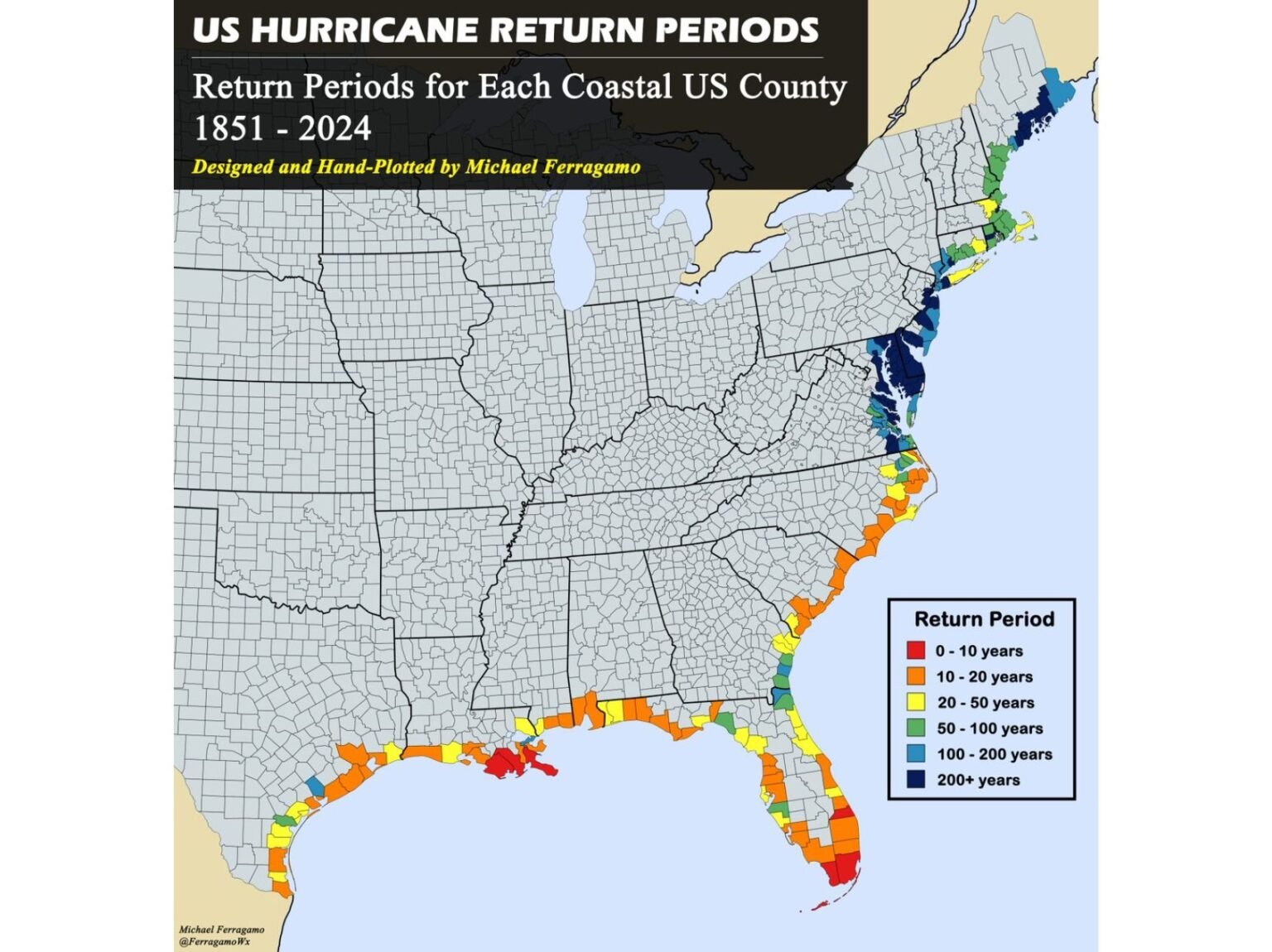 Louisiana, Texas, Florida and North Carolina Show Shortest Hurricane ...